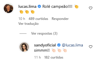 Sandy e ex-marido Lucas Lima voltam a interagir após viagem juntos ...